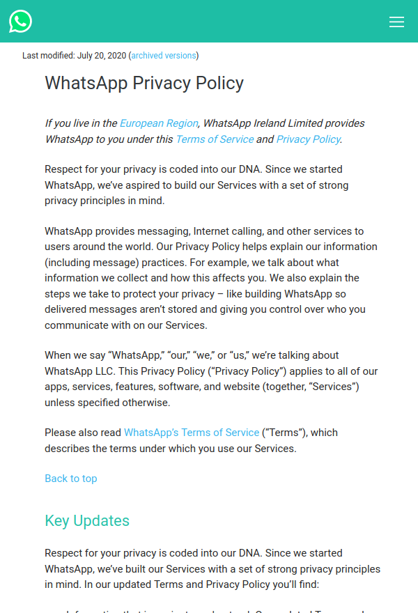 WhatsApp New Privacy Policy 2021 & Controversy
